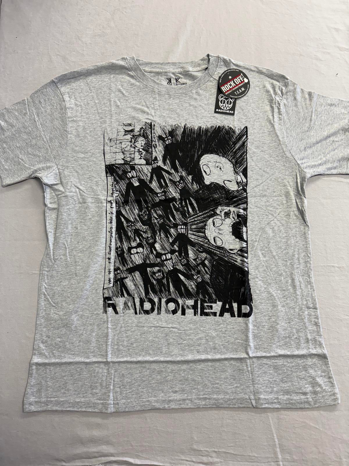 Radiohead Scribble Kid A Poster T-shirt Official New Gray – Vintage Merch